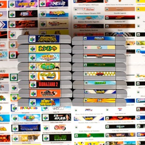 Japanese N64 Cartridge Top End Labels - All 198 Japanese Labels + 24 ...