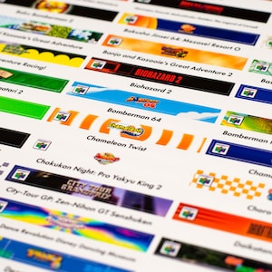 Japanese N64 Cartridge Top End Labels - All 198 Japanese Labels + 24 ...