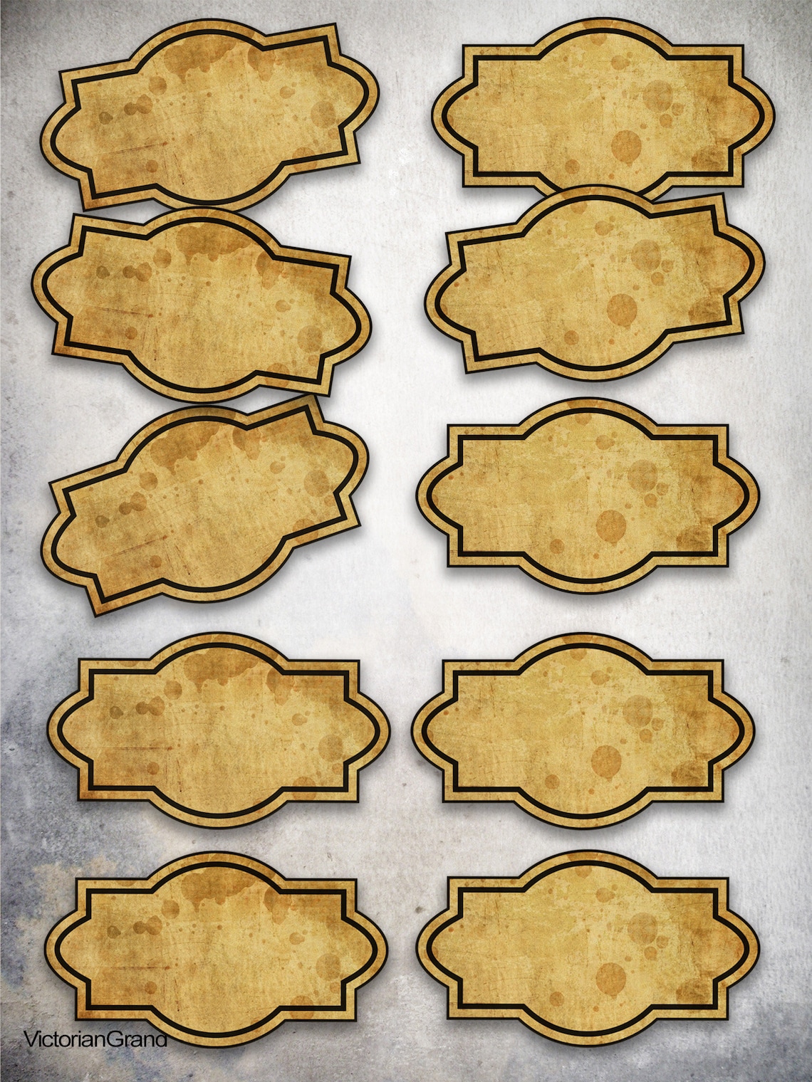 Printable blank vintage labels brown apothecary labels | Etsy