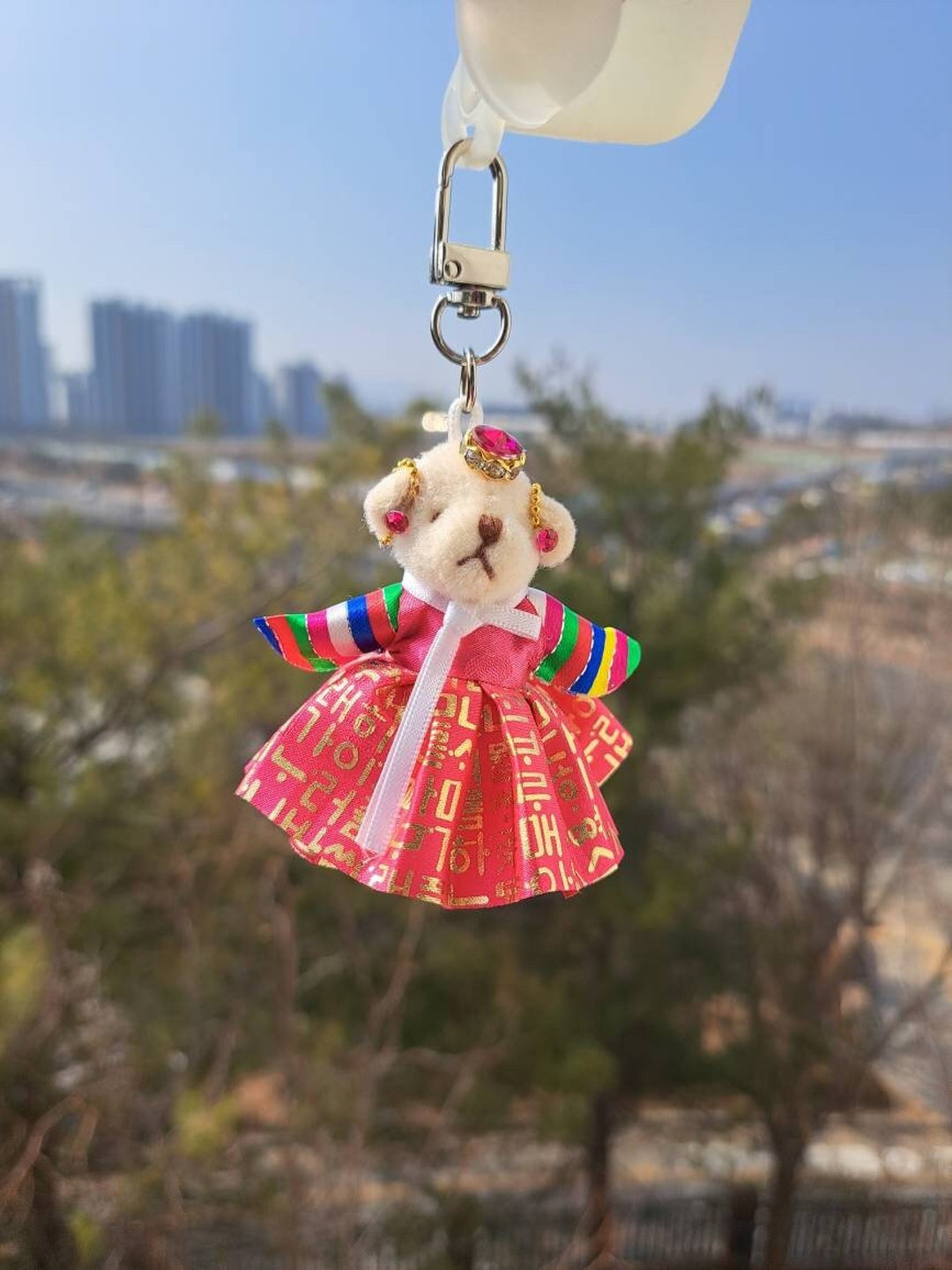Korean Traditional Hangul Hanbok Teddy Bear Airpod Keychain - Etsy
