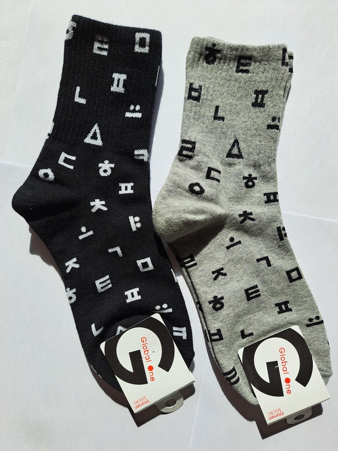 Hangul Korean Alphabet Casual Socks, Made in Korea, Korea Socks, Women ...
