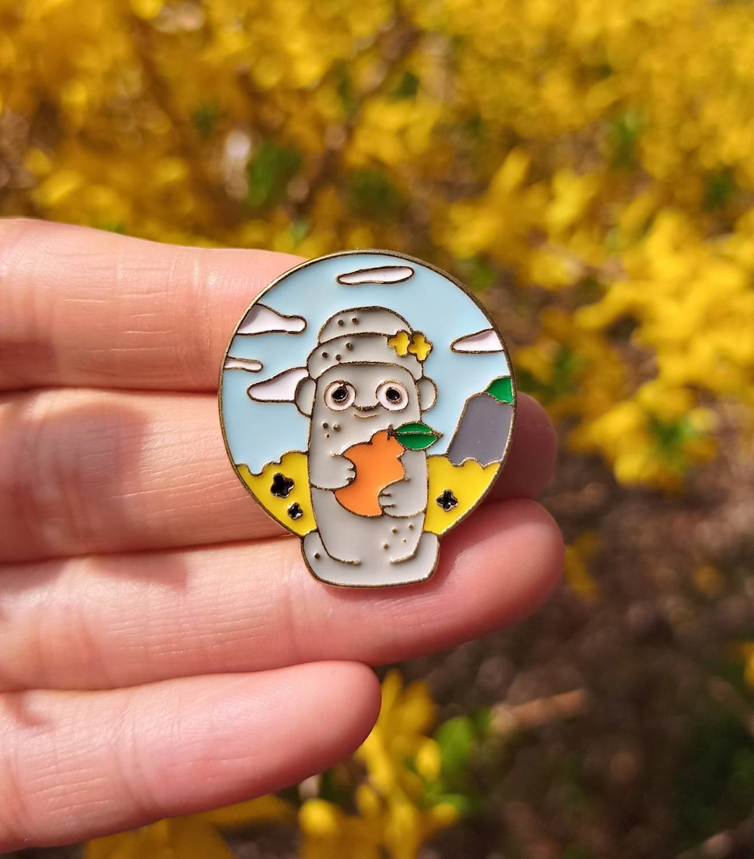 Symbol of Jeju--> Hallabong+ Dol Hareubang Enamel Pin - Etsy