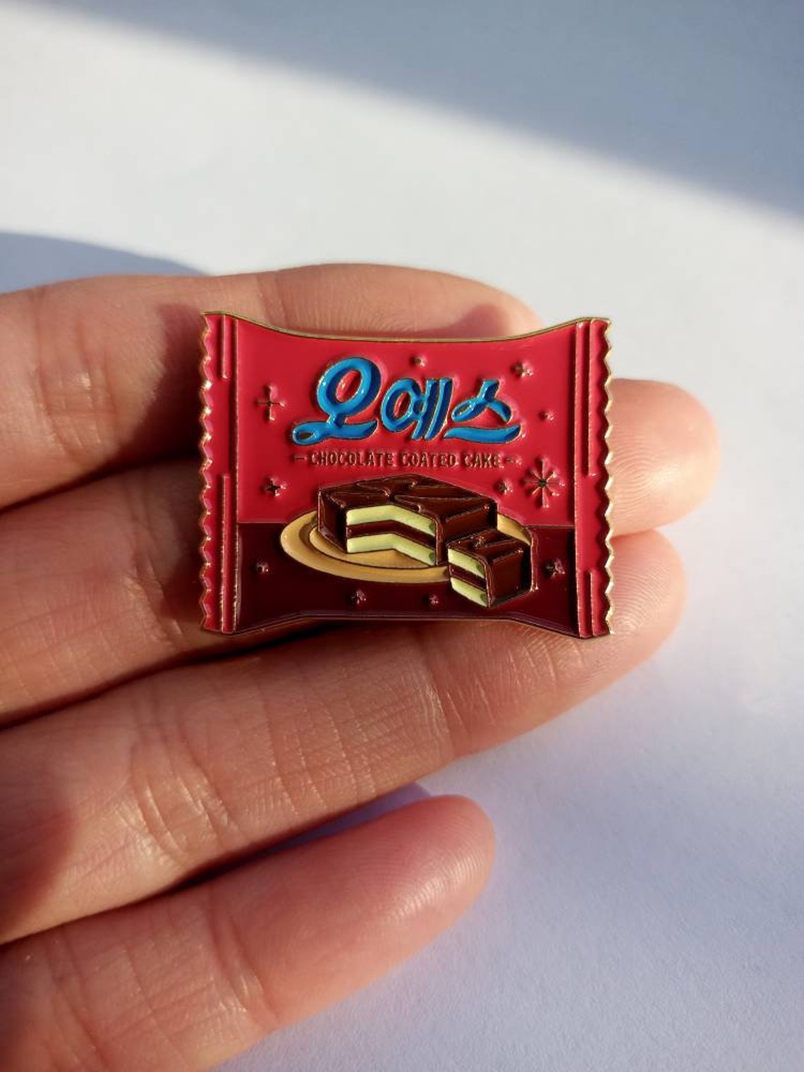 Korean Oh Yes Chocolate Coated Cake Enamel Pin - Etsy