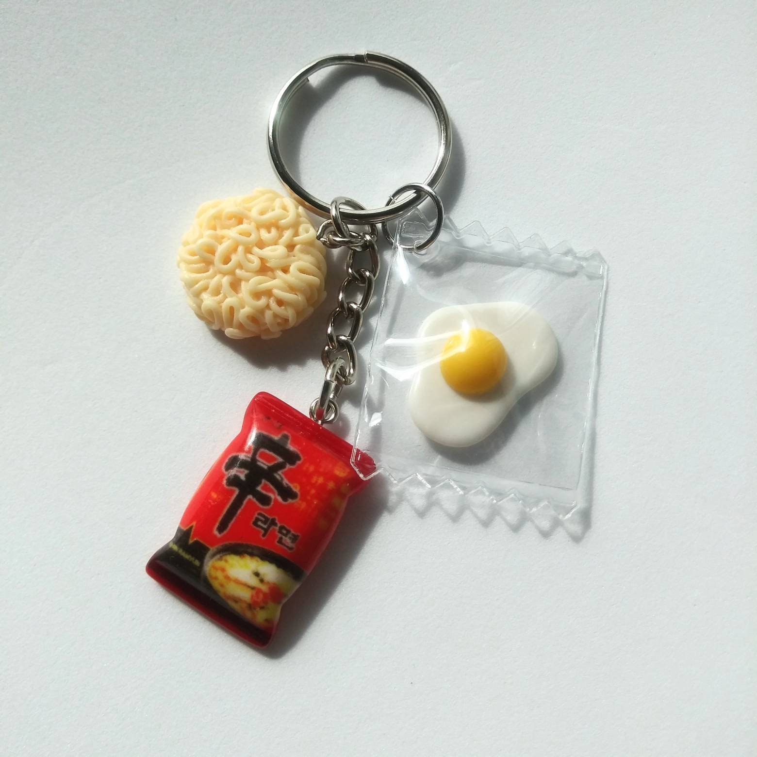 Ramenegg korean 辛shin Ramen Noodles and Fried Egg Keychain | Etsy