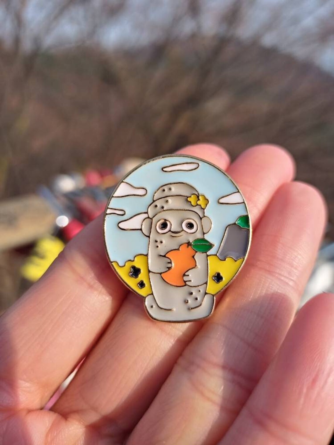 Symbol of Jeju Hallabong Dol Hareubang Enamel Pin - Etsy