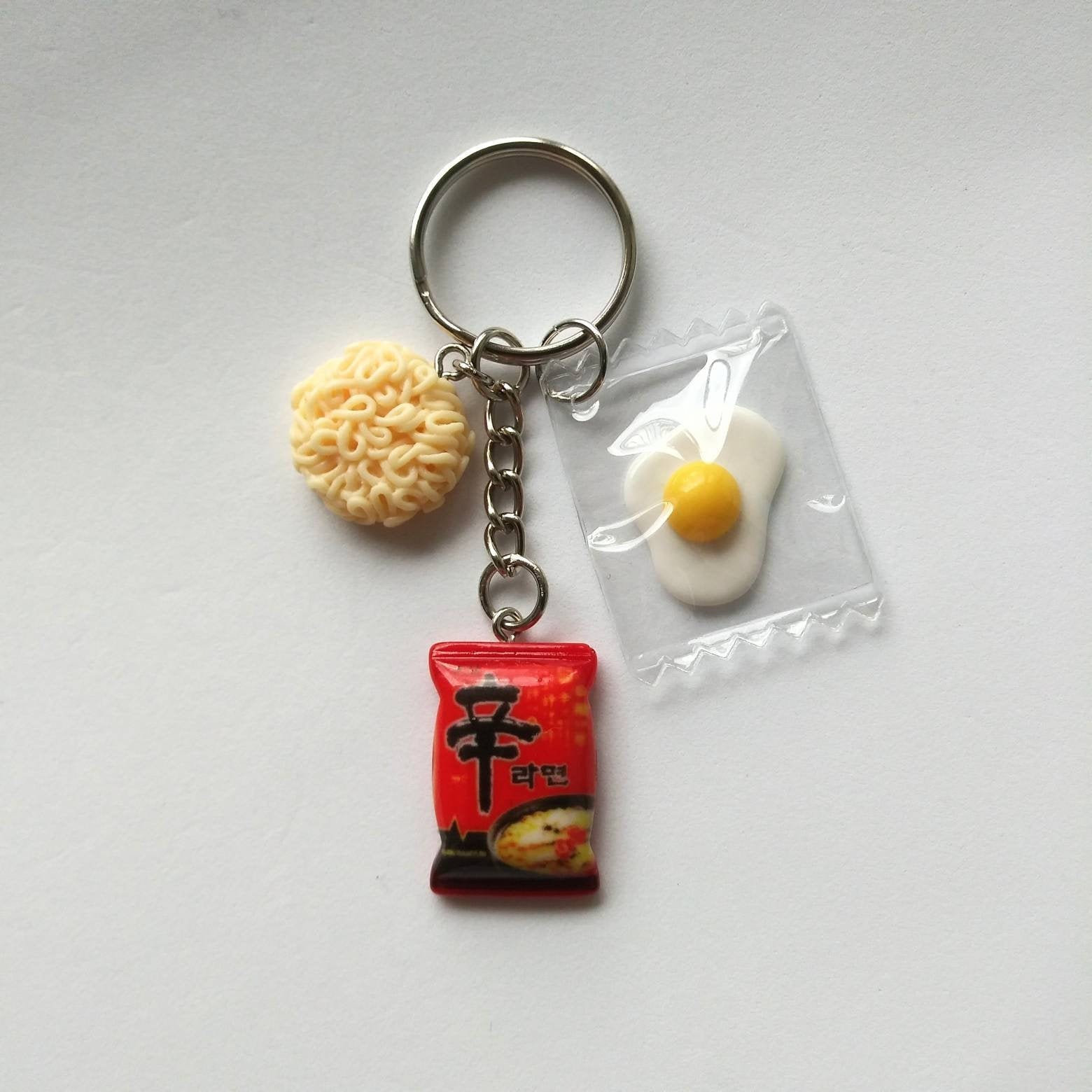 Ramenegg korean 辛shin Ramen Noodles and Fried Egg Keychain | Etsy