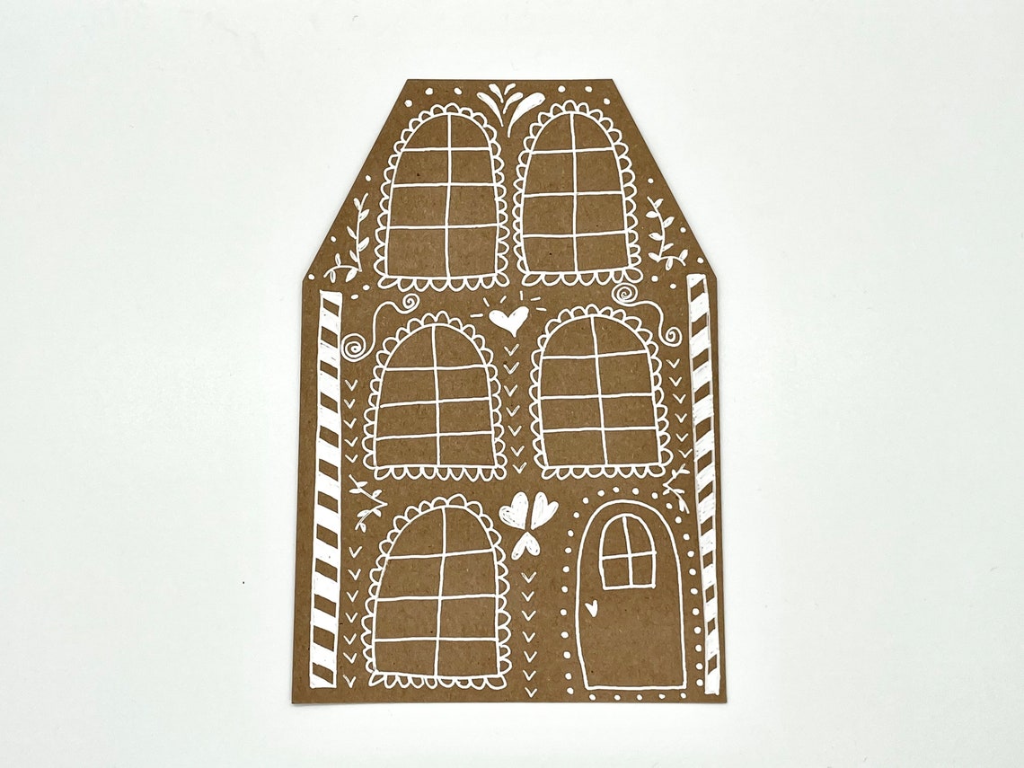 Holiday Card Pack Gingerbread Houses - Etsy