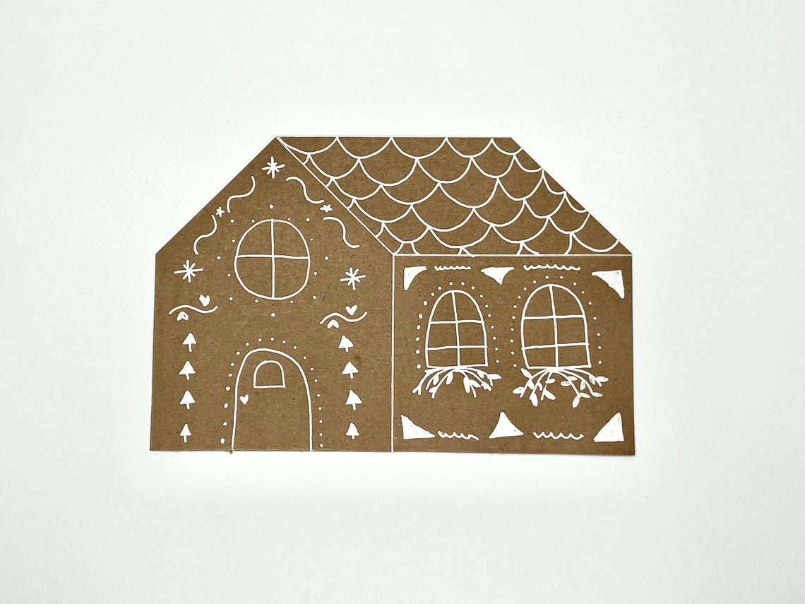 Holiday Card Pack Gingerbread Houses - Etsy