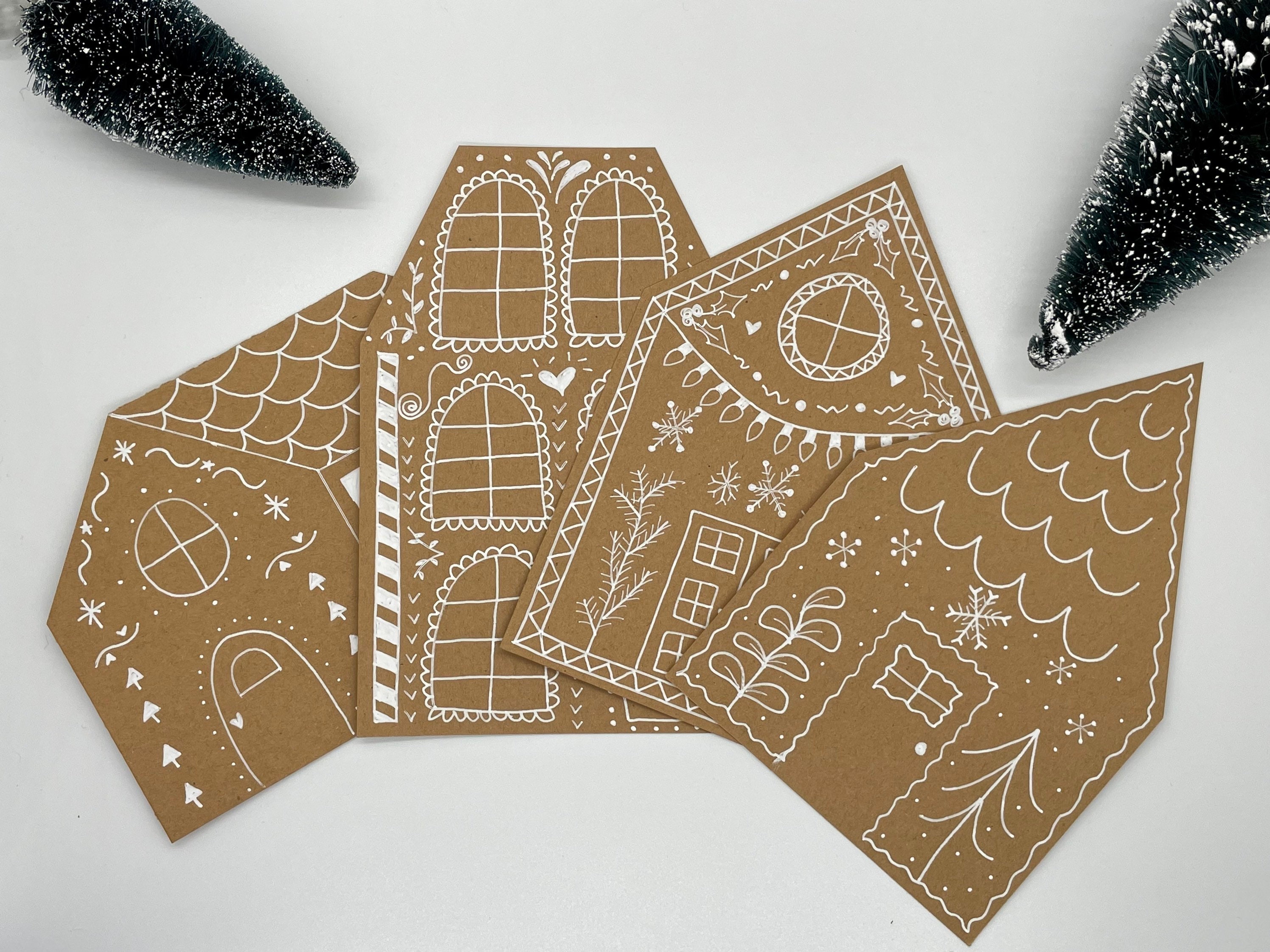 Holiday Card Pack Gingerbread Houses - Etsy