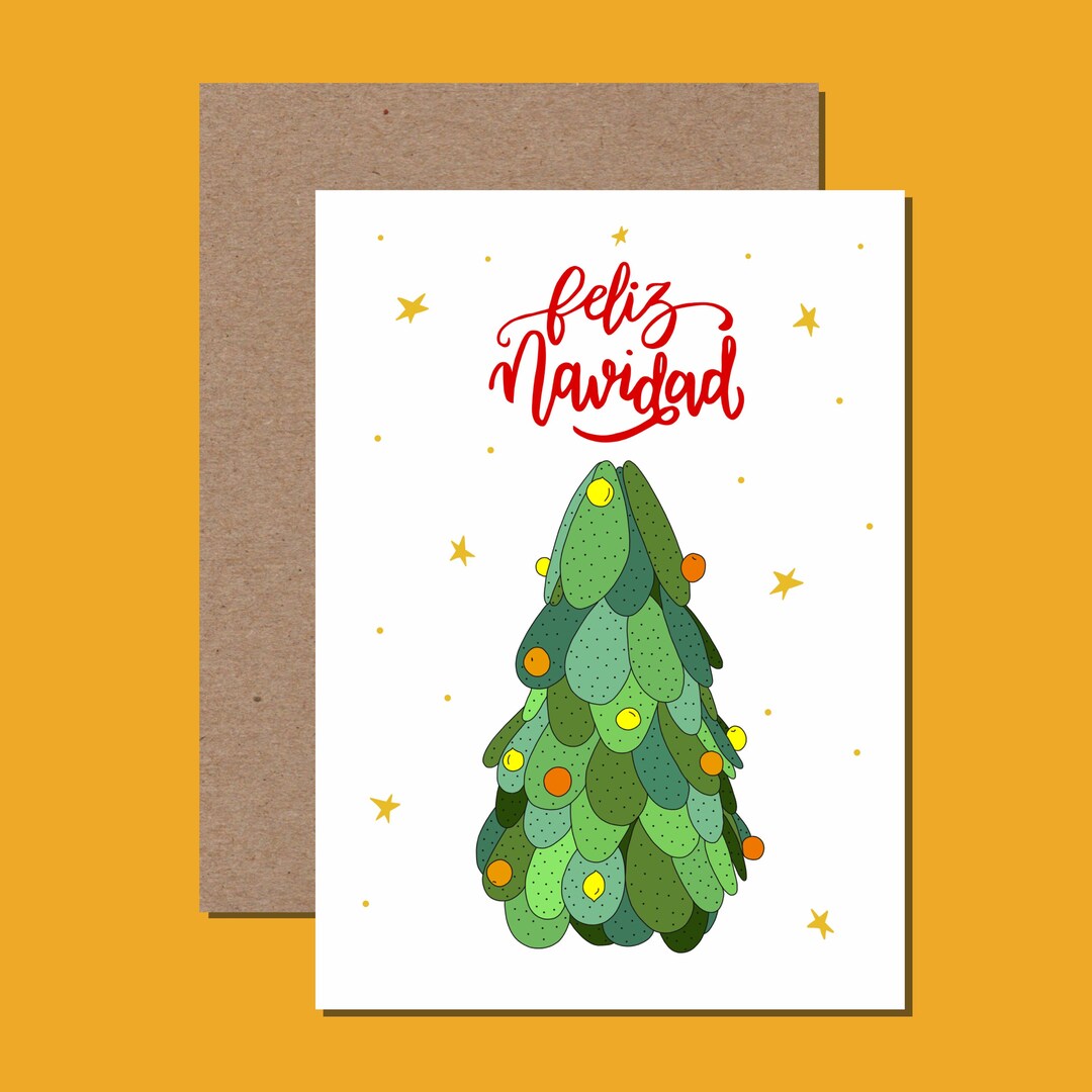 Christmas Card - Feliz Navidad / Nopal Tree - Etsy