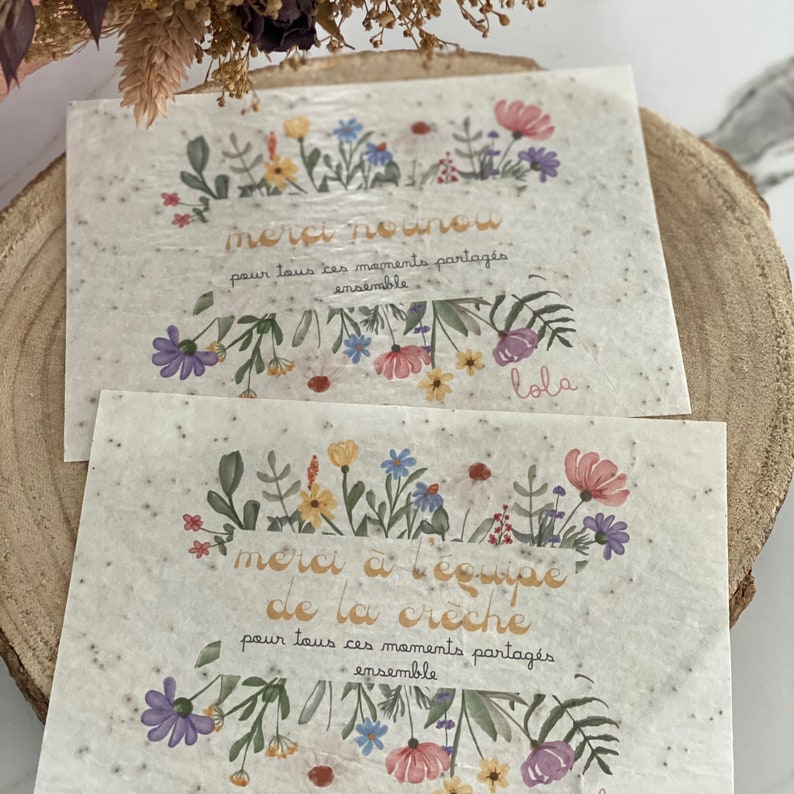 Carte à planter Merci Maître Maîtresse Atsem Nounou - Etsy France