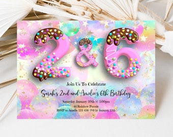 Combo Birthday Invitation - Etsy