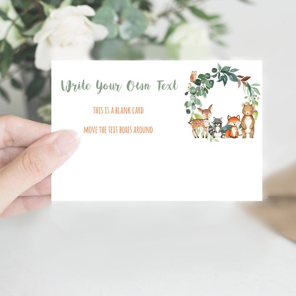 Woodland Animal Card - Etsy