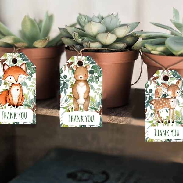 Woodland Tags - Etsy