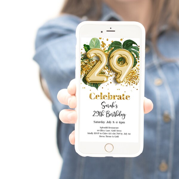 29th Birthday Invitation - Etsy