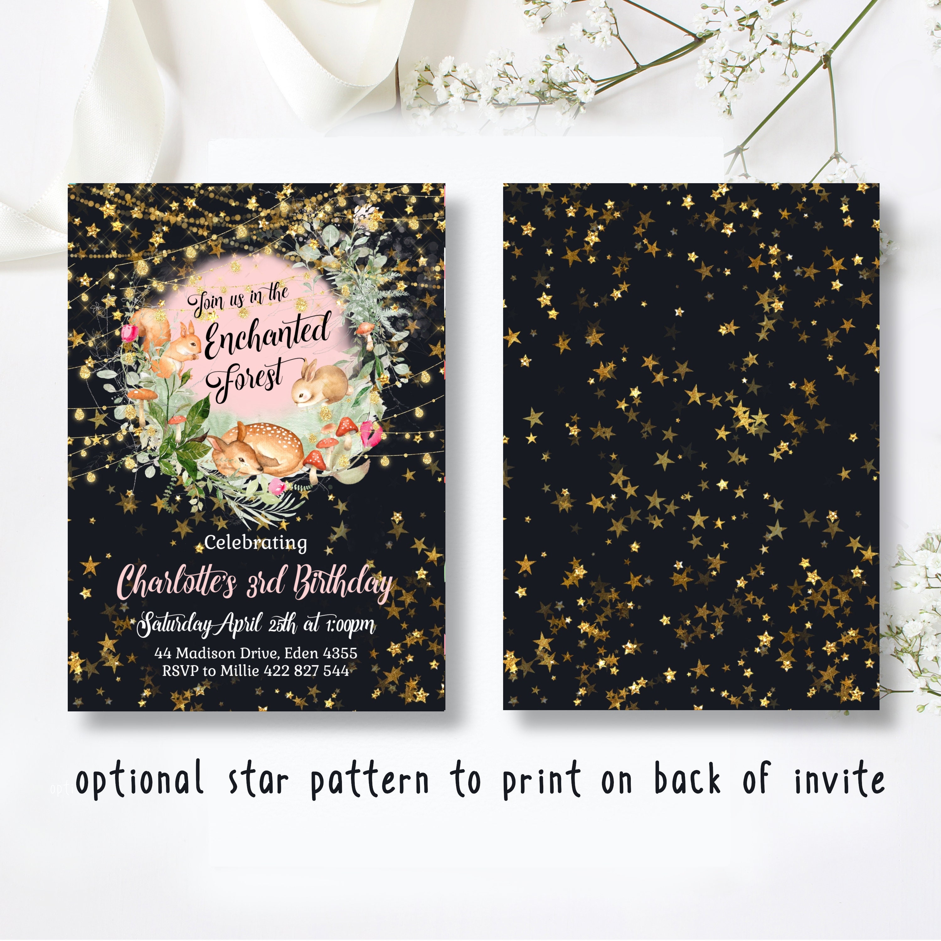 Editable Enchanted Forest Woodland Any Age Birthday Invitation - Etsy