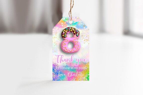 8th Birthday Printable Favor Tag Stars Rainbow Birthday Party - Etsy