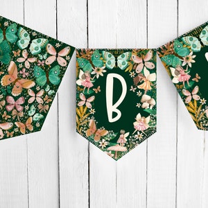Fairy Birthday Printable Banner, Fairy Banner, Butterfly Banner, Fairy ...