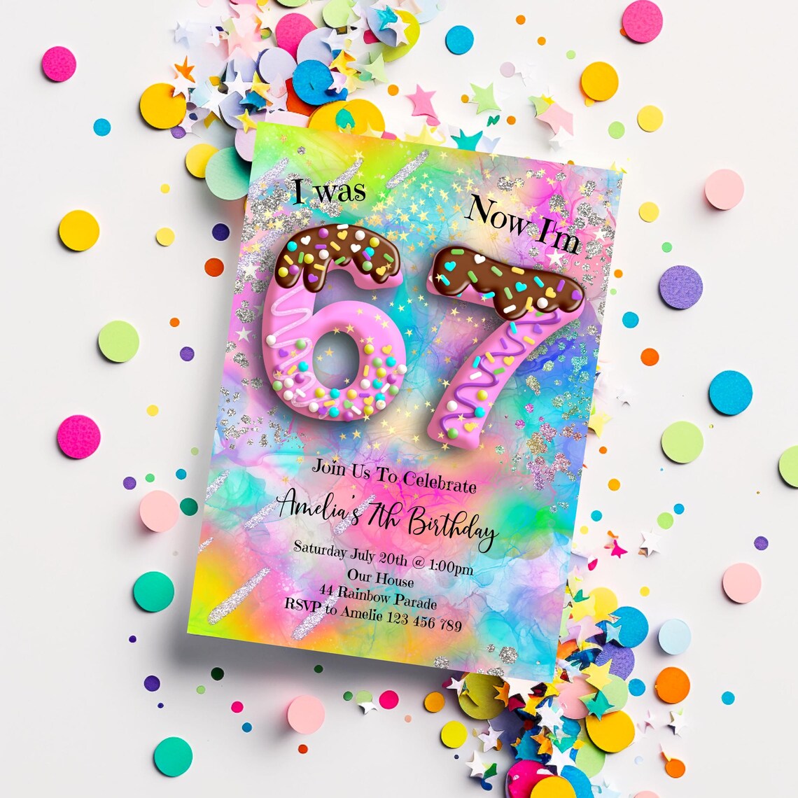 6-7 Birthday Invitation, 7th Birthday Invitation Girl, Tween Invite, 67 ...