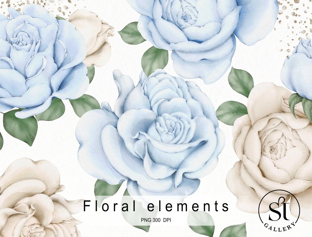 Elements of Rose Flowers Water Colors, Floral Arrangement, Gift, Invite ...