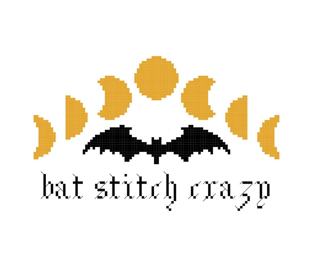 Bat Stitch Crazy Cross Stitch Pattern PDF Bat Cross Stitch - Etsy