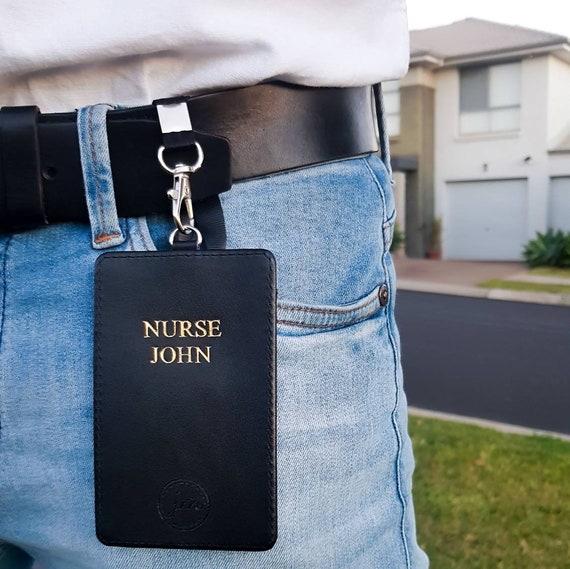 Personalised Leather ID Card Holder | Etsy