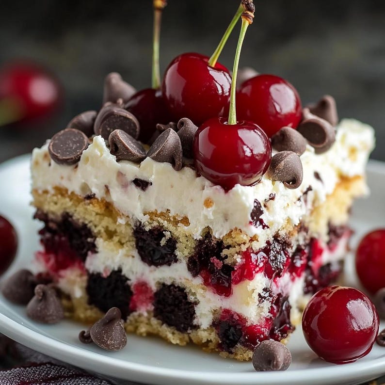 Easy Cherry Chocolate Chip Poke Cake Delight – Moist & Decadent Cherry ...