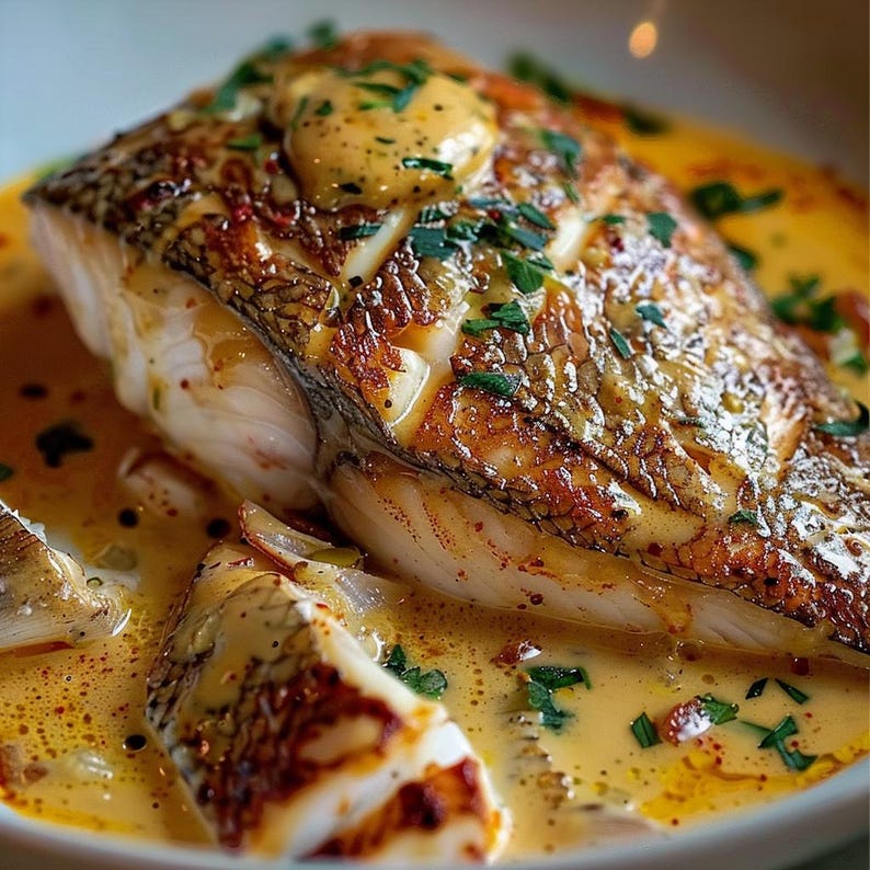 Downloadable Red Snapper With Creamy Creole Sauce Recipe – Bold ...