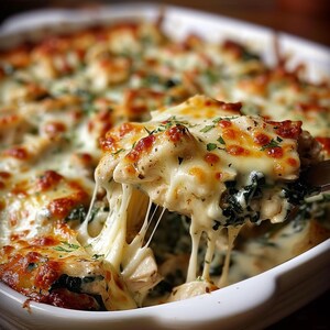 Creamy Spinach Chicken Casserole With 2 Cheeses - Downloadable Recipe ...