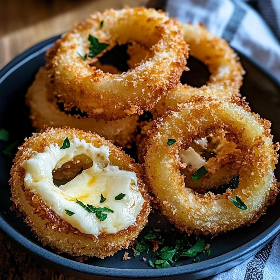 Mozzarella-stuffed Onion Rings With Garlic Butter Recipe – Crispy ...