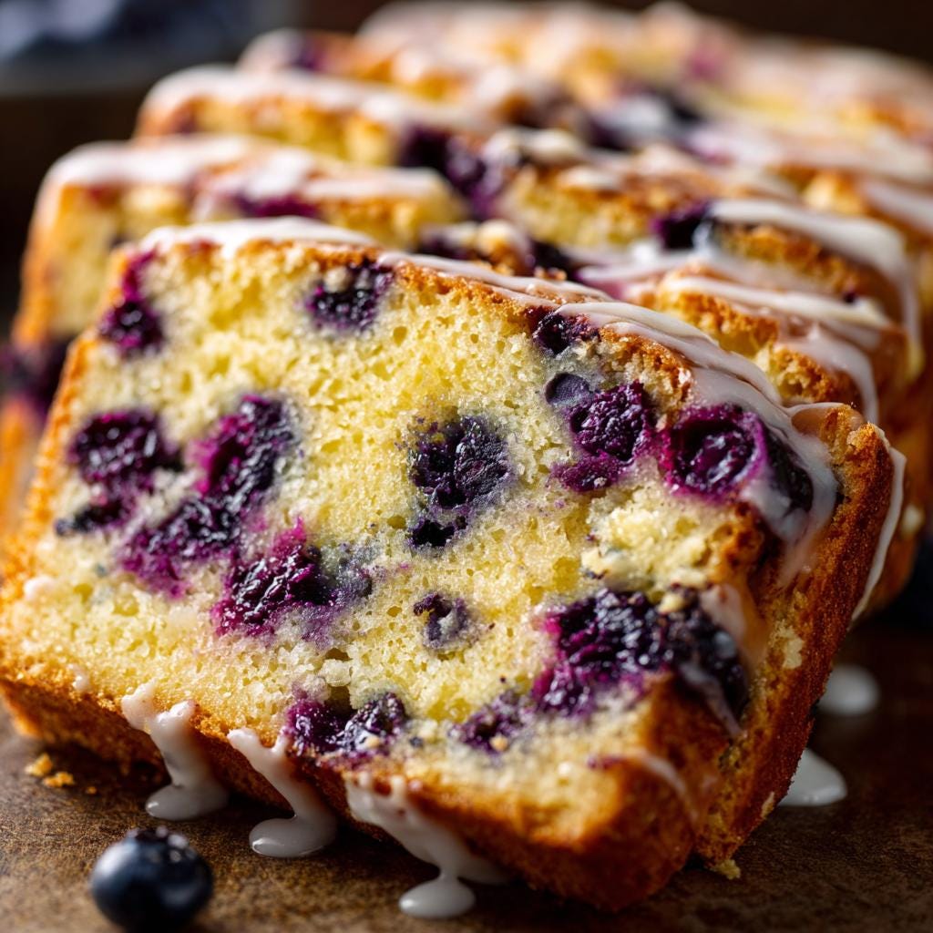 Zesty Lemon Blueberry Bread Recipe - Downloadable Recipe - Etsy