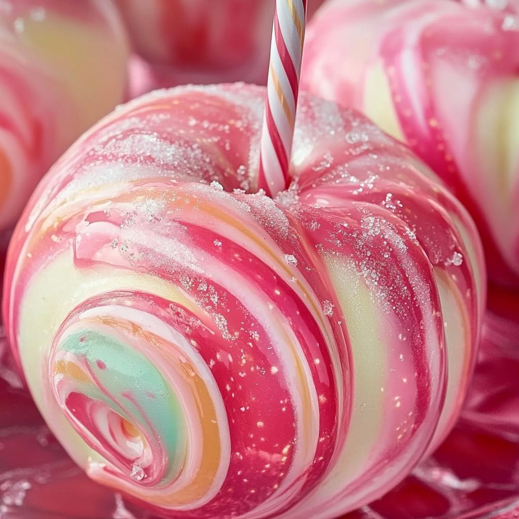Downloadable Cotton Candy Swirl Candy Apples Recipe – A Sweet, Colorful ...
