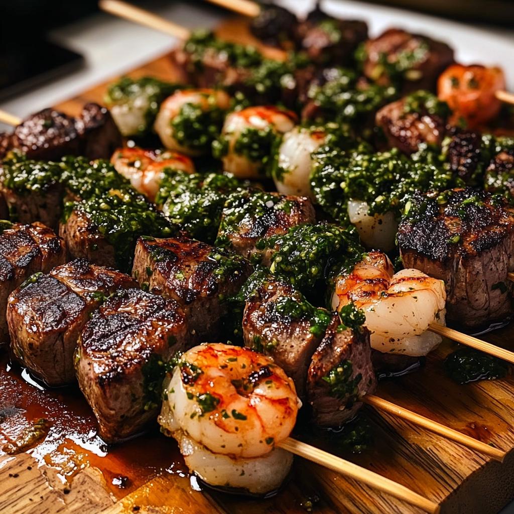 Grilled Surf & Turf Skewers With Chimichurri – A Flavorful Fusion of ...