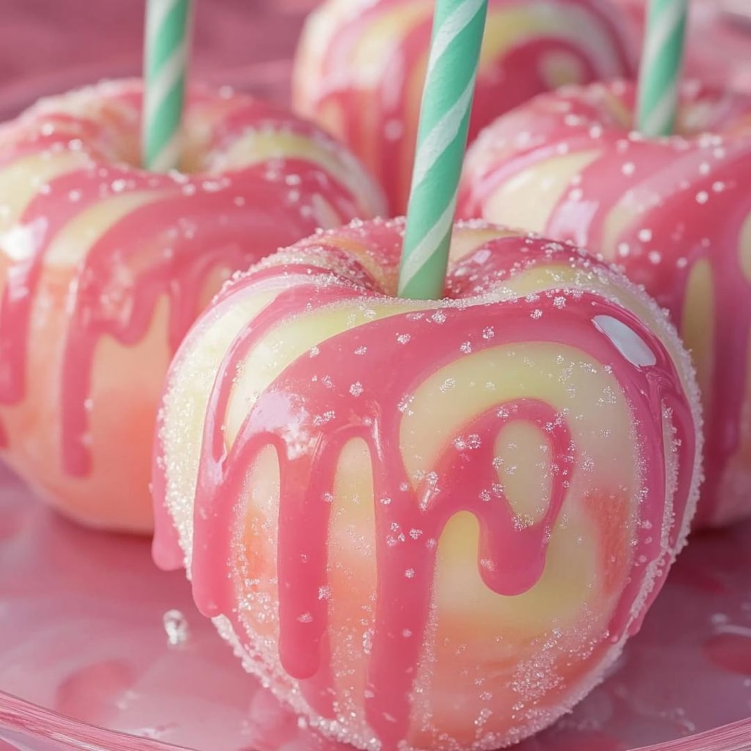 Downloadable Cotton Candy Swirl Candy Apples Recipe – A Sweet, Colorful ...