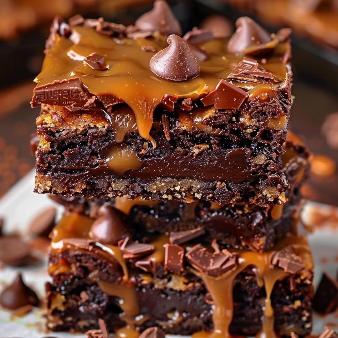 Downloadable Gooey Caramel Chocolate Cake Bars Recipe – Easy Dessert ...