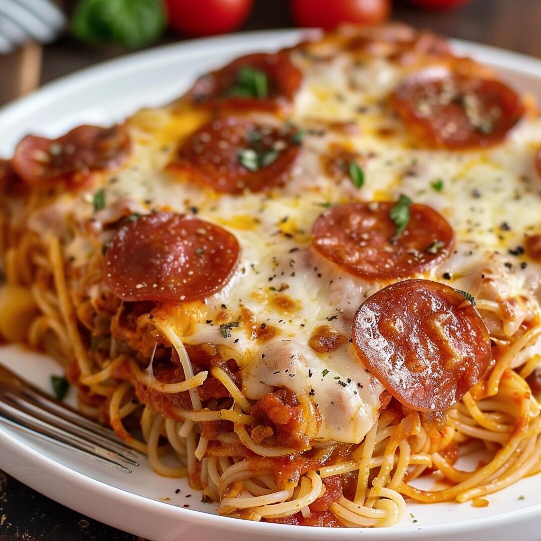 Downloadable Recipe – Spaghetti Pizza Casserole | Easy and Delicious ...