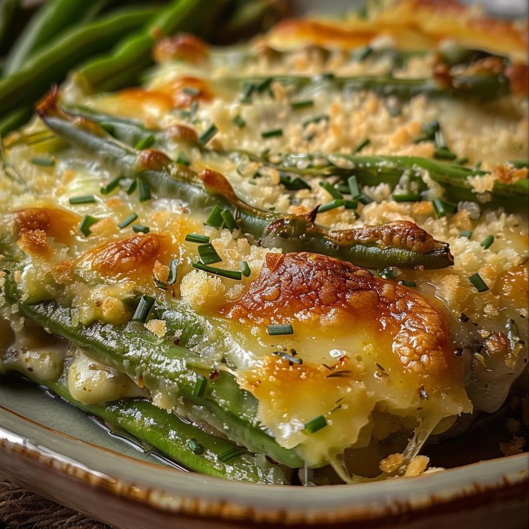Downloadable Cheesy Garlic Green Beans Recipe – A Savory Side Dish ...
