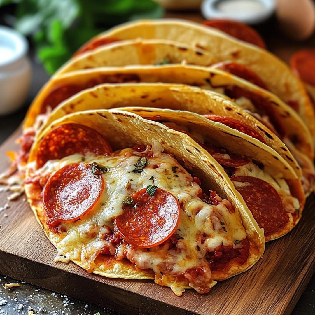 Meat Lovers Pepperoni Pizza Tacos Recipe - Instant Download - Etsy