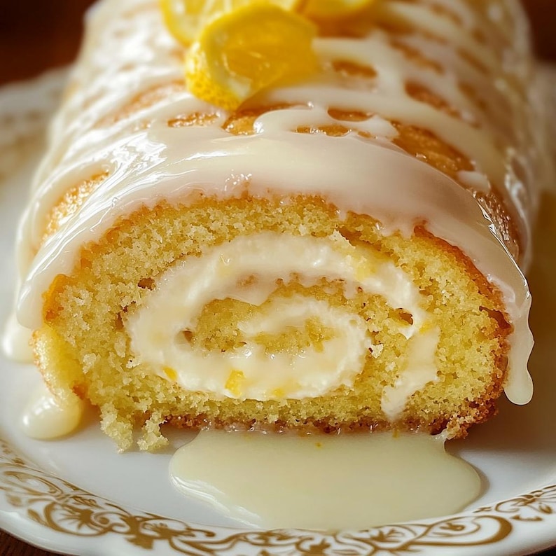 Luscious Lemon Cream Roll Cake With Lemon Glaze Recipe – Zesty ...