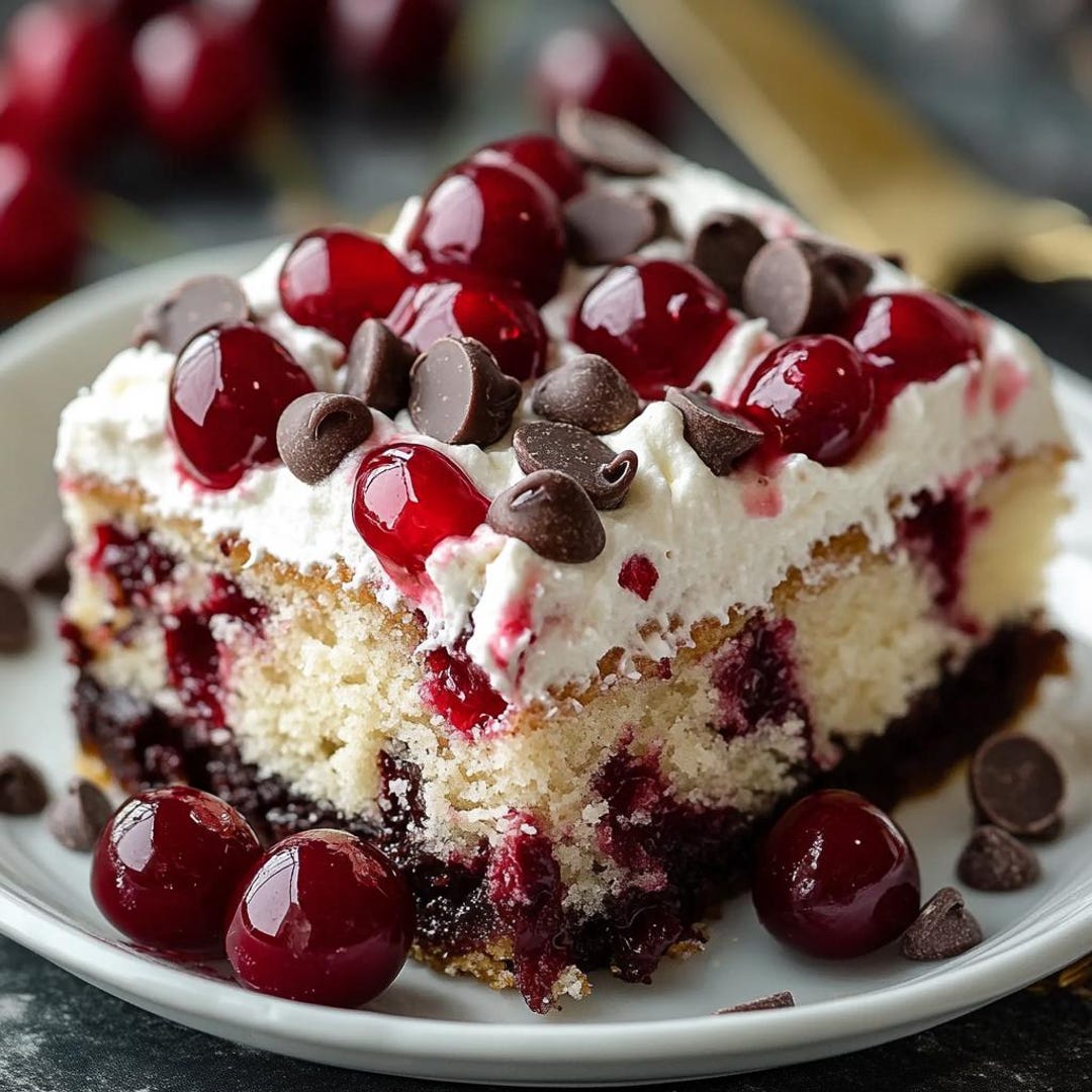 Easy Cherry Chocolate Chip Poke Cake Delight – Moist & Decadent Cherry ...