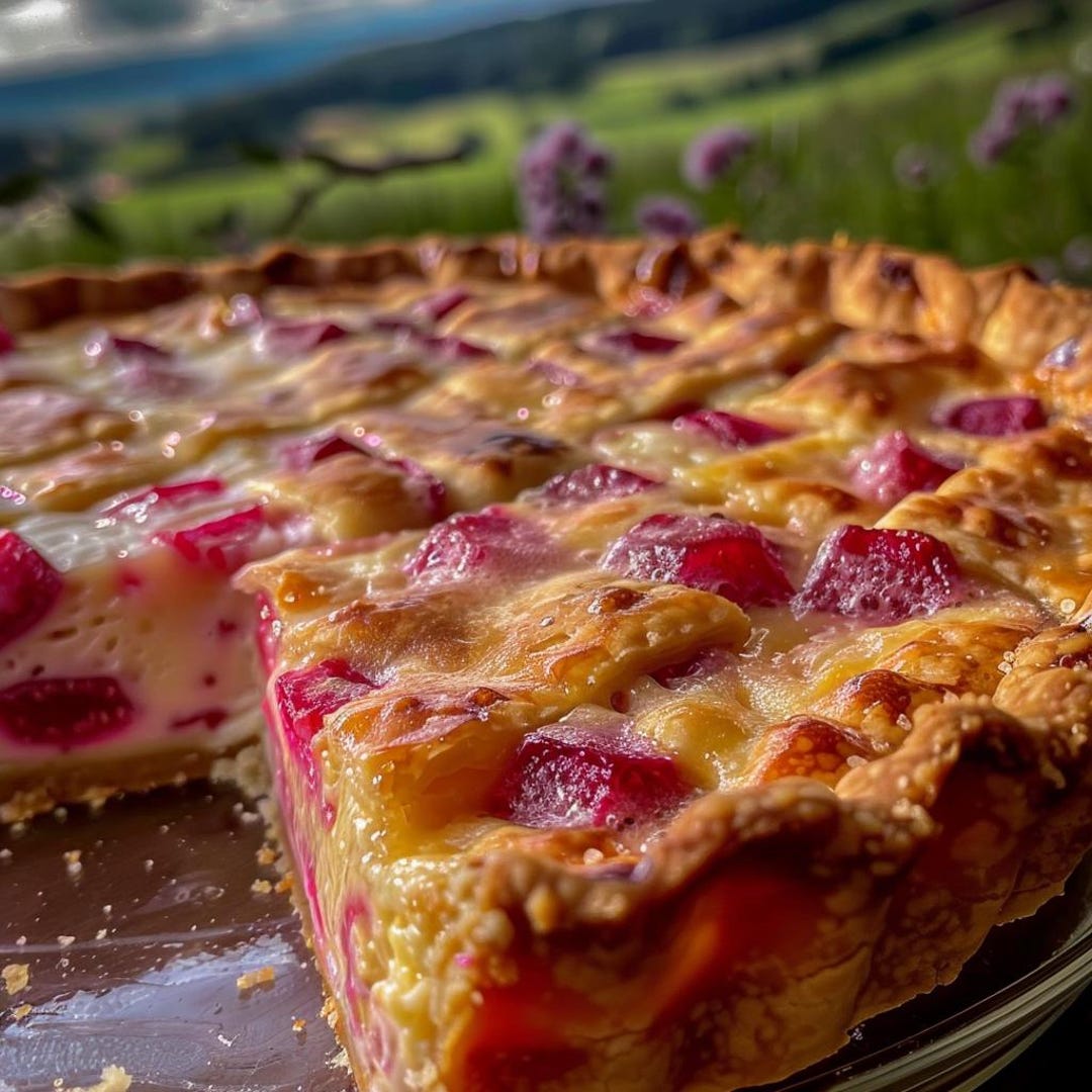 Downloadable Crustless Rhubarb Custard Pie Recipe – Easy Spring Dessert ...