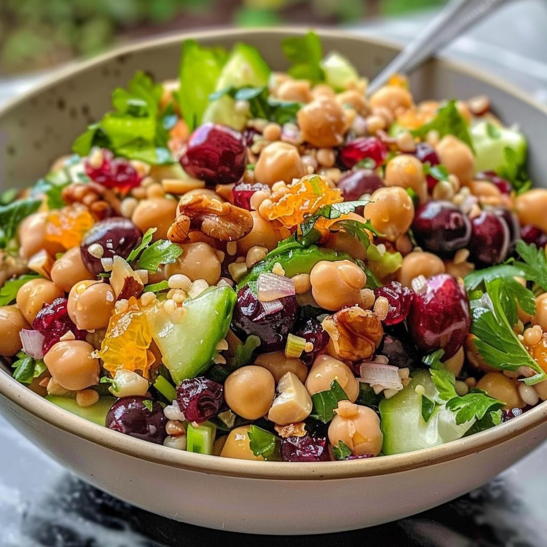 Mediterranean Chickpea Salad Recipe – Cranberry Walnut Healthy Lunch ...