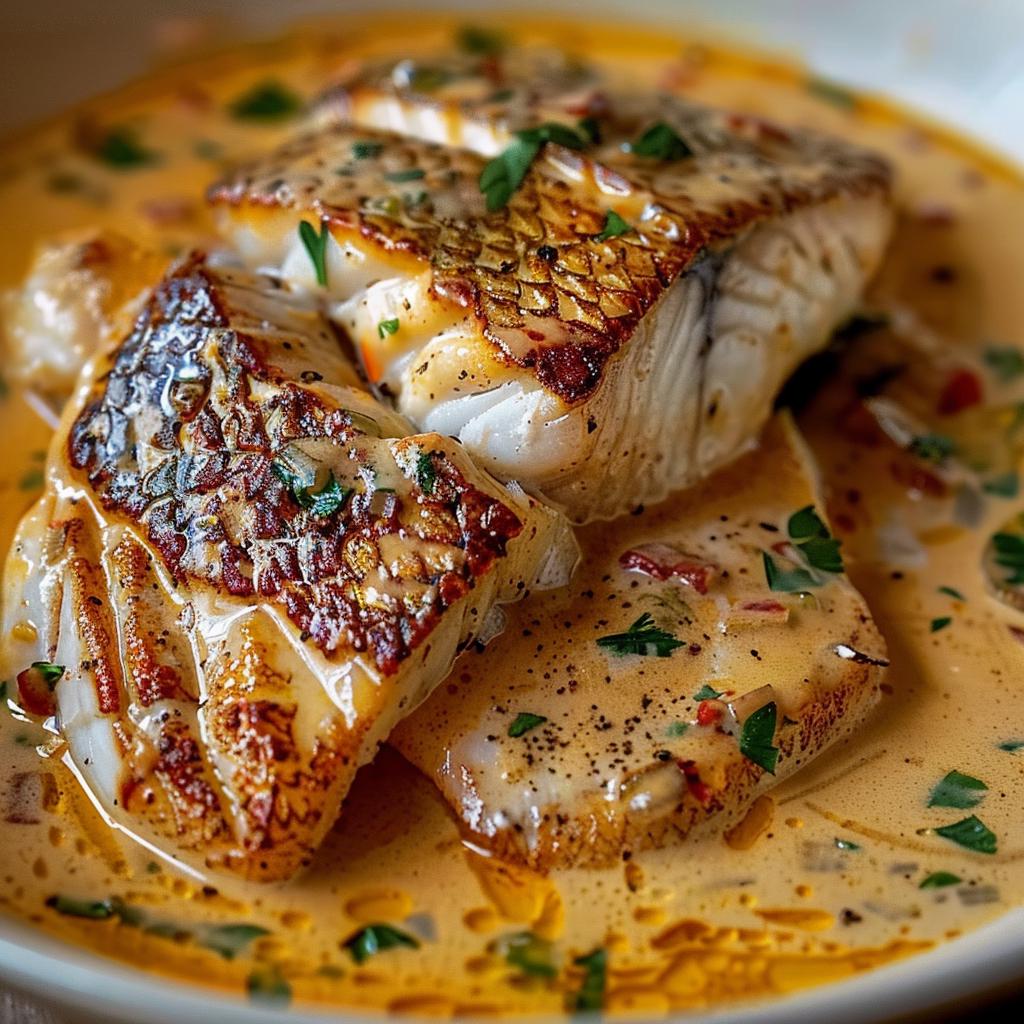 Downloadable Red Snapper With Creamy Creole Sauce Recipe – Bold ...