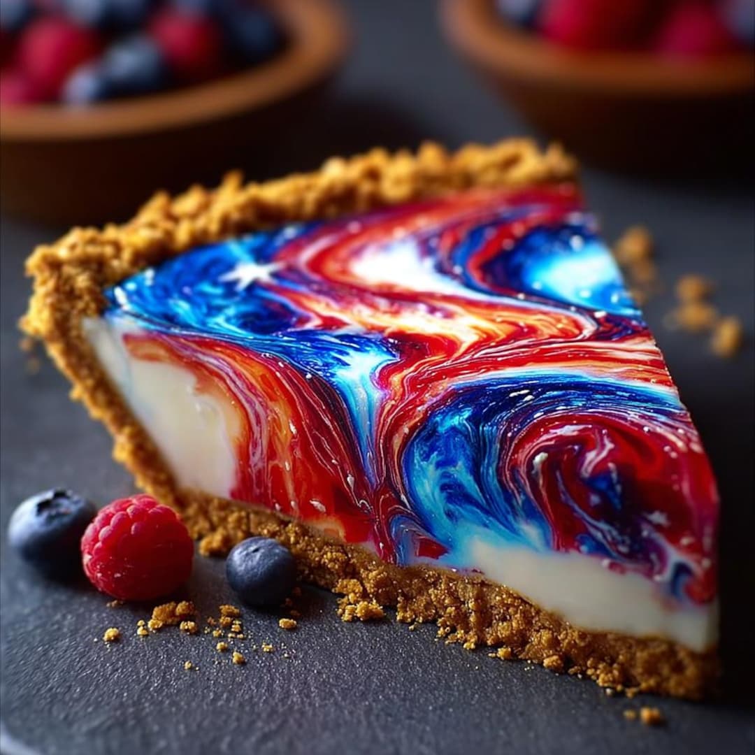 Downloadable Recipe: 4th of July Swirl Pie – Red, White & Blue No-bake ...