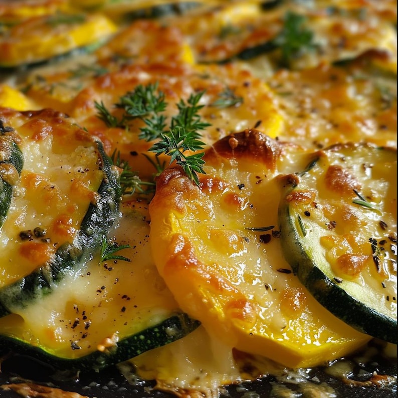 Zucchini and Yellow Squash Au Gratin – Printable Recipe Card Download ...
