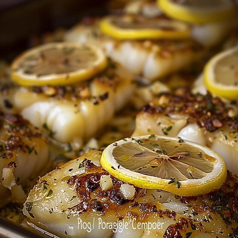 Baked Cod With Lemon & Garlic – Easy and Healthy Downloadable Recipe - Etsy