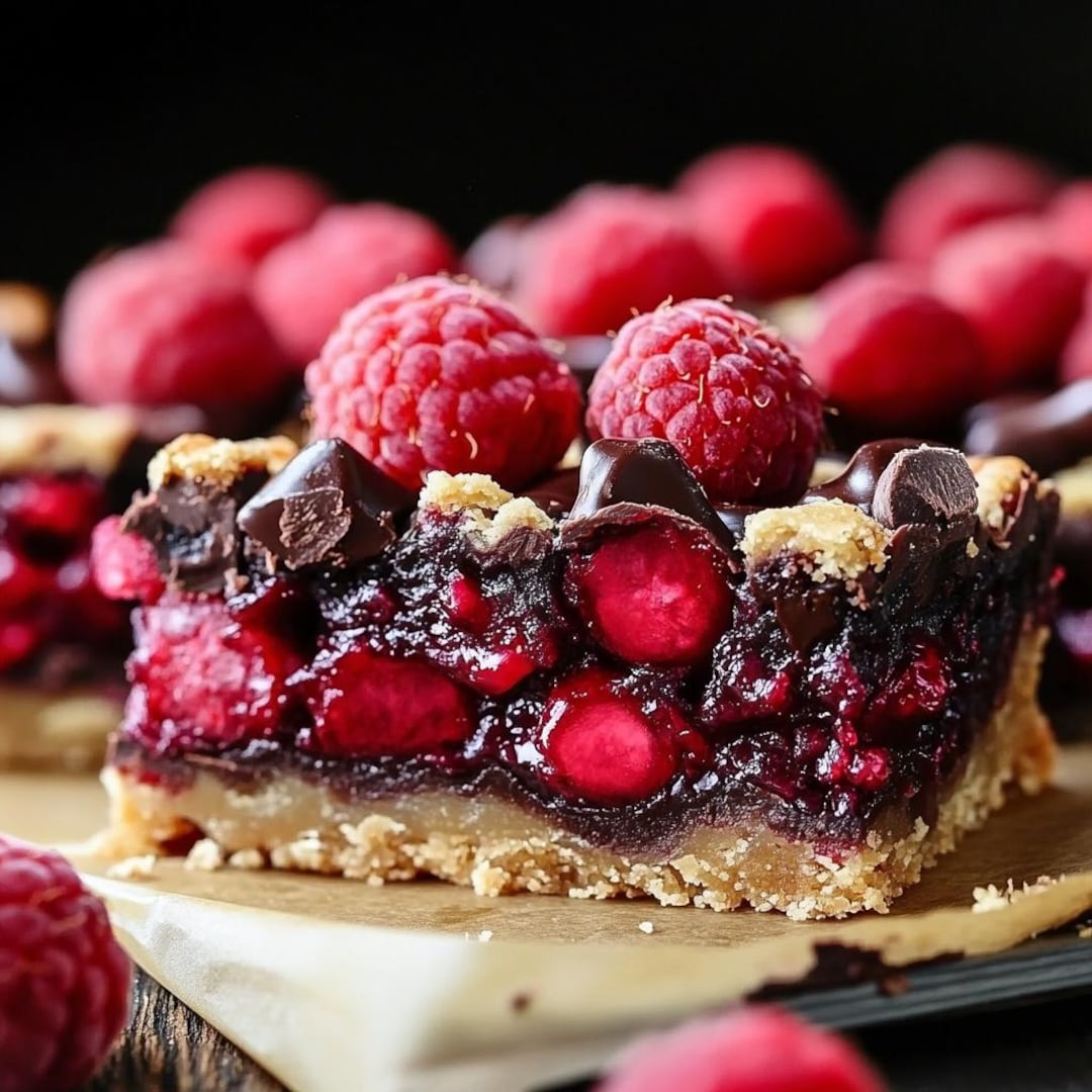Decadent Dark Chocolate Raspberry Pie Bars – A Luxurious Handmade ...