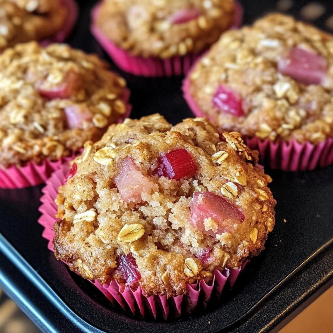 Downloadable Rhubarb Oatmeal Muffins Recipe – Wholesome Spring ...