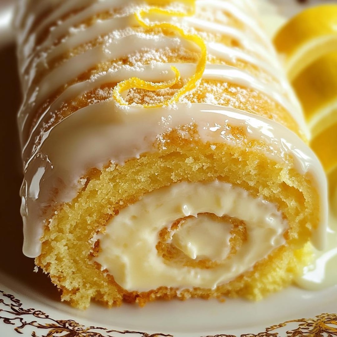 Luscious Lemon Cream Roll Cake With Lemon Glaze Recipe – Zesty ...