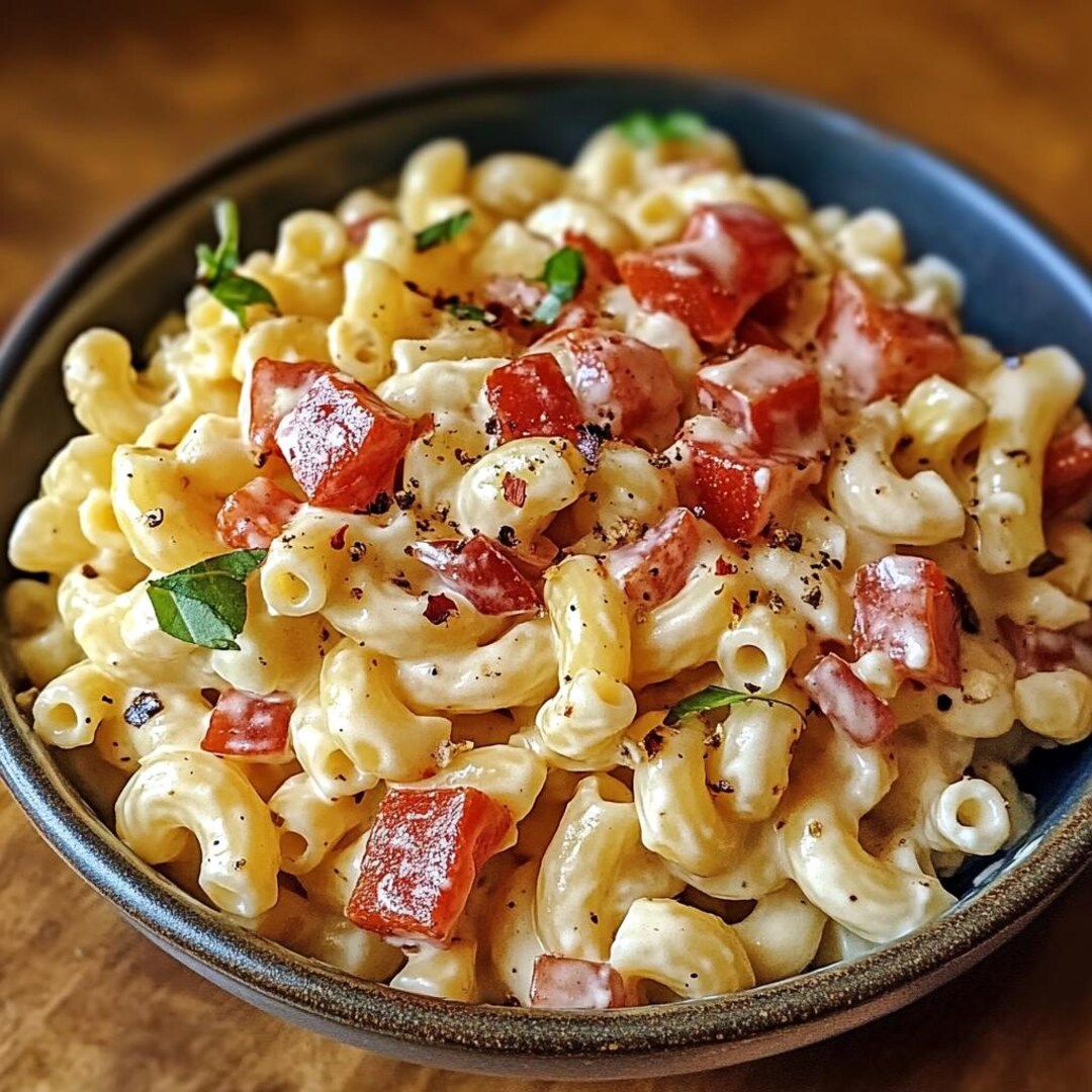 Downloadable BLT Macaroni Salad Recipe – Creamy Tomato Pasta Salad for ...